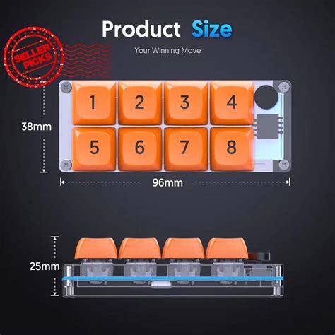 8 keys programming macro custom keyboard rgb usb wired gaming photoshop macropad switch keypad