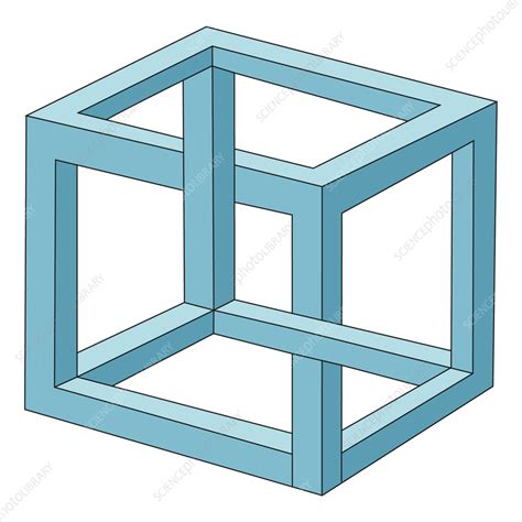 Necker Cube Optical Illusion Illustration Stock Image C0555541