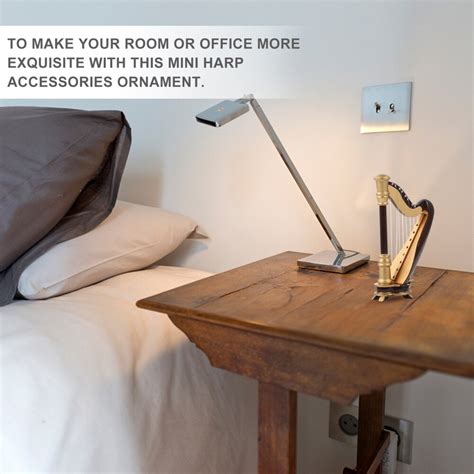Miniatyr Harp Modell Mini Trä Harpa Instrument Mod Vicedeal