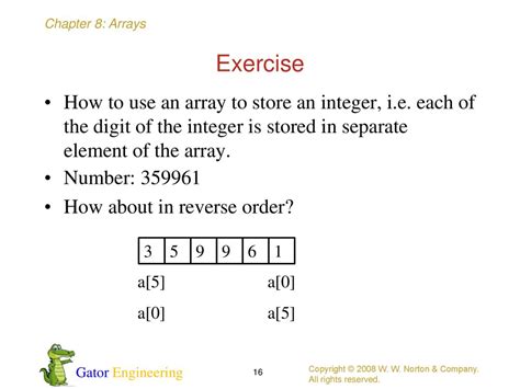 Arrays Chapter 8 Copyright © 2008 W W Norton And Company Ppt Download