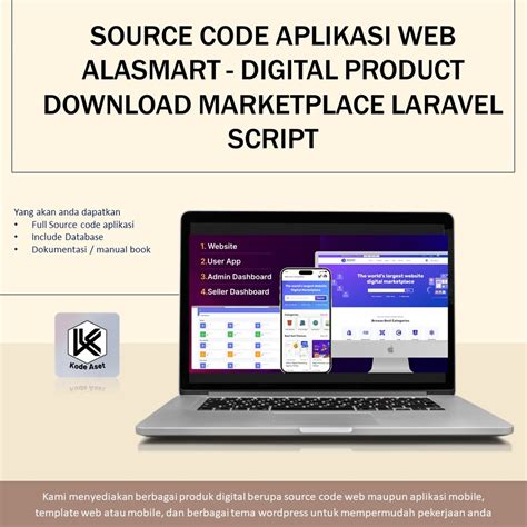 Jual Source Code Aplikasi Web Alasmart Digital Product Download Marketplace Laravel Script