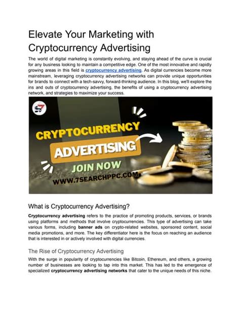 Elevate Your Marketing With Cryptocurrency Advertisingpdf