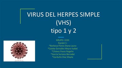 Virus Del Herpes Simple Vhs Tipo 1 Y 2 Clase Iovanny Cruz Ojeda Udocz