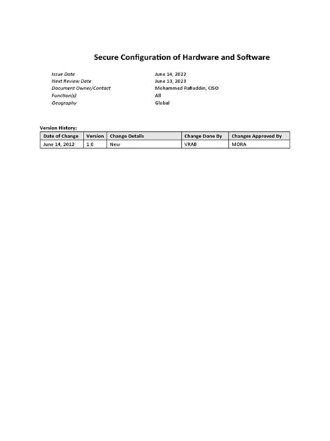 Secure Configurations Of Hardware And Software Pdf Computer Network