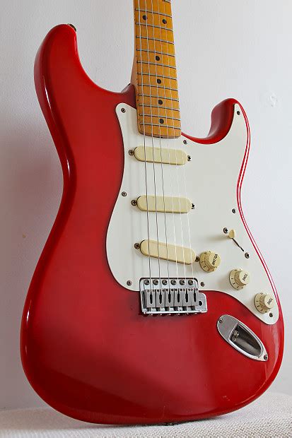 Used Fender Lace Sensor Stratocaster Fiesta Red 1990 Reverb