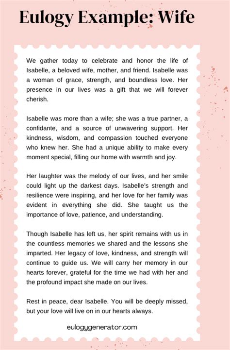 A Guide To Writing A Eulogy For Your Wife Eulogies By Jen
