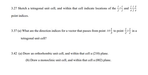 Solved 327 Sketch A Tetragonal Unit Cell And Within That