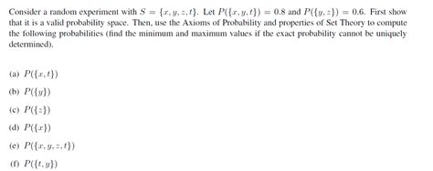 Solved Consider A Random Experiment With S X Y Z T Let Chegg