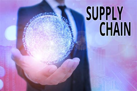 Conceptual Hand Writing Showing Supply Chain Business Photo Text Network Between A Company And