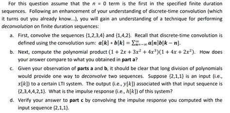 Solved For This Question Assume That The N Term Is The Chegg
