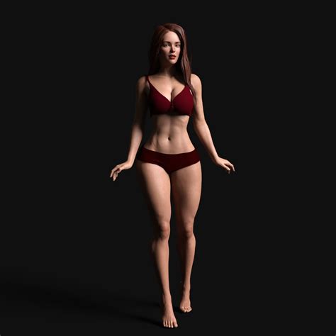 3d Beautiful Curvy Figure Woman Nude Rigged Stella Model Turbosquid