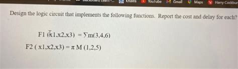 Solved Design The Logic Circuit That Implements The Chegg