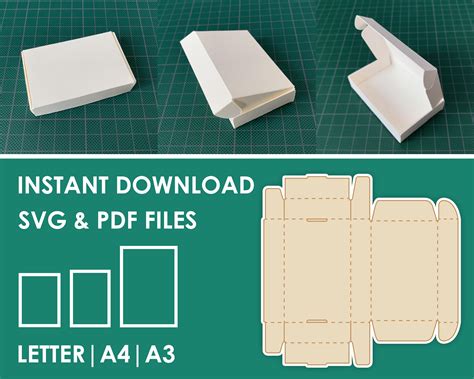 Rectangular Packaging Box Template Svg Pdf 85x11 A4 A3 Sheet Instant Download Etsy