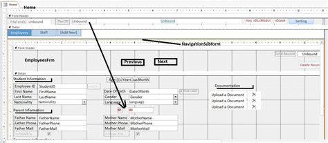 Ms Access Horizontal Tab Get Text Value From A Form Within Navigation Button Stack Overflow