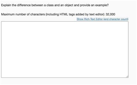 Solved Explain The Difference Between A Class And An Object