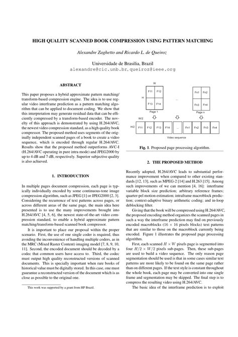 Pdf High Quality Scanned Book Compression Using Pattern Matching