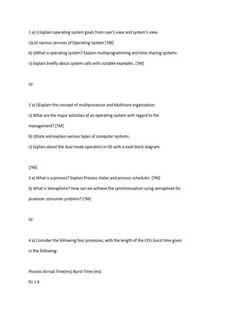 Os Mid Questions Pdf Thread Computing Process Computing