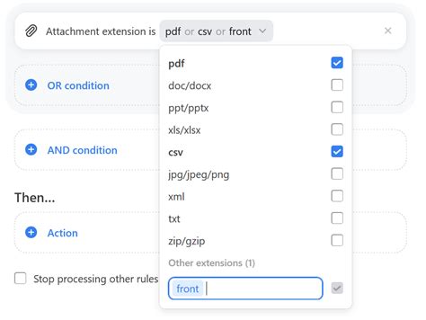 Updated Rule Condition Filters Attachments More Easily Front Updates