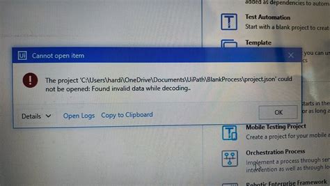 Invalid Data While Decoding Studio Uipath Community Forum