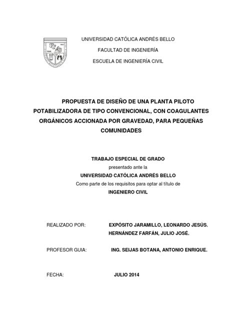 Potabilizacion Del Agua Pdf Agua Agua Potable