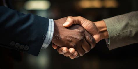 Corporate Agreement With Handshake Between Diverse Businessmen Multicultural Business