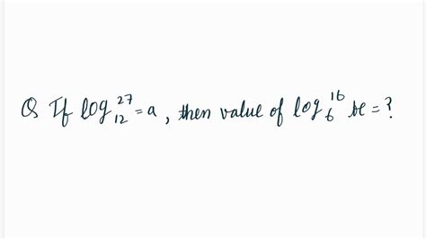 A Question On Logarithm Youtube A Question On Logarithm Youtube