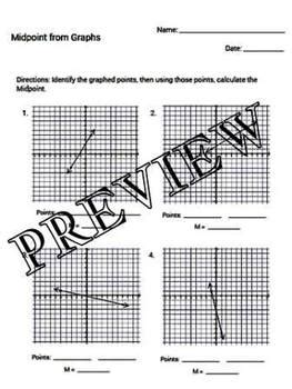 Calculate Midpoint From Graphs Worksheet With Key GPE B TPT