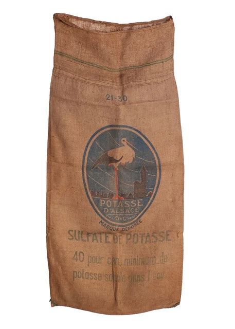 Ancien Sac En Toile De Jute Potasse Dalsace Cigogne N°1 Eur 2900