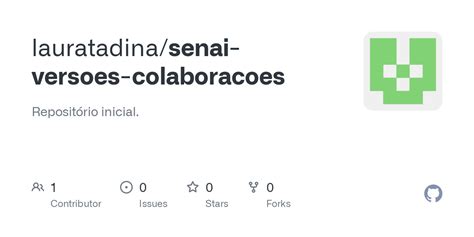 Github Lauratadina Senai Versoes Colaboracoes Reposit Rio Inicial