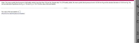 solved null and alternative hypotheses are h0 μ 124 and