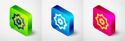 회색 배경에 고립 된 등도 이슬람 팔각형 별 장식 아이콘 정사각형 버튼입니다 벡터 3차원 형태에 대한 스톡 벡터 아트 및 기타 이미지 3차원 형태 개념 기도하기