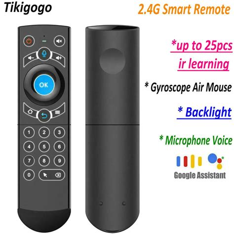 안드로이드 스마트 Tv 박스용 24g 음성 에어 마우스 25 Ir 학습 구글 어시스턴트 음성 검색 Pk G50s G30s G20s 프로 리모컨원격 조종