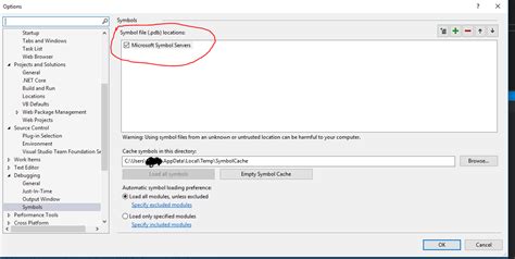 Windows Symbols For Ntdlldll Could Not Be Downloaded From Microsoft Symbol Servers Stack