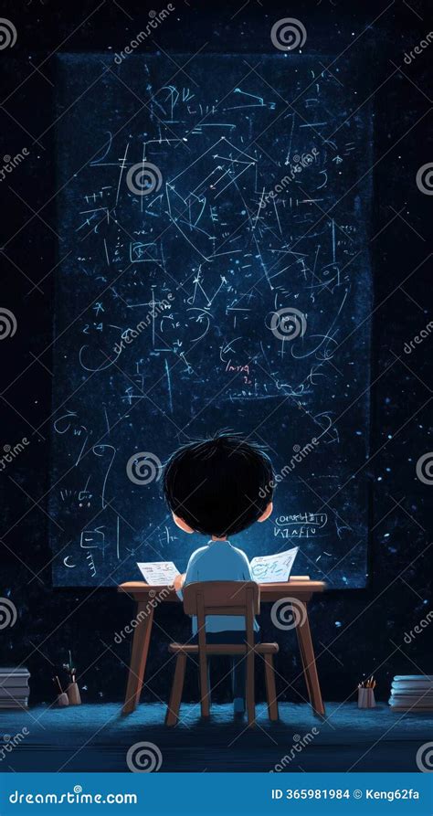 Complex Math Calculations With Chalk Green Chalkboard Illustration