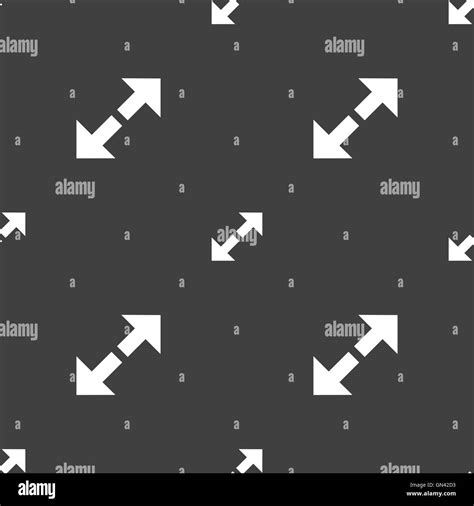 Full Screen Icon Sign Seamless Pattern On A Gray Background Vector