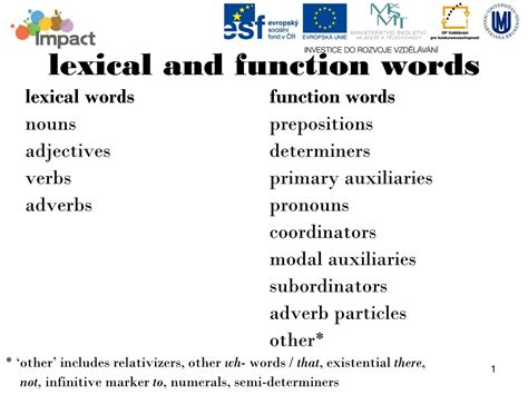 Ppt Lexical And Function Words Powerpoint Presentation Free Download Id9099207