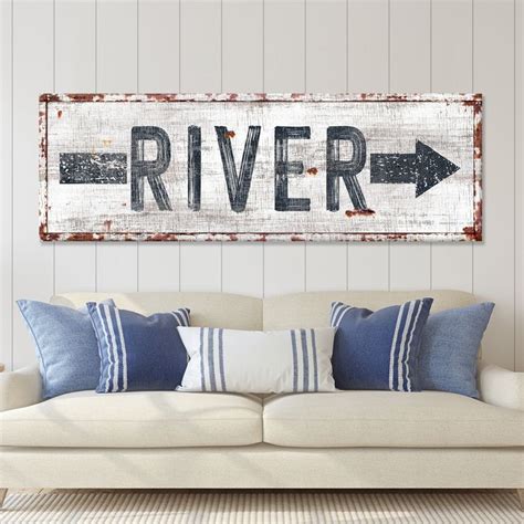 River Decor Arrow Sign River Arrow Sign Rustic River House Wall Decor