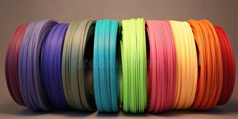Multi Color Stack Of Pla Filament For 3d Printing Concept Of Additive Manufacturing Created