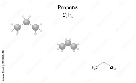 Stylized 2d Molecule Model Structural Formula Of Propane Stock Vector Adobe Stock