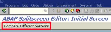 How To Compare Two ABAP Programs On Two Systems In Transaction SE