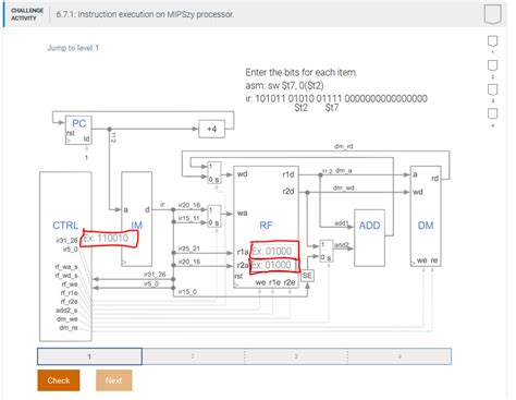 6 7 1 instruction execution on mipszy