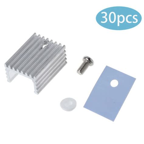 Getuscart Jienk 30pcs To 220 Aluminum Heatsink And Insulator Mounting Kits For Mosfet Transistor