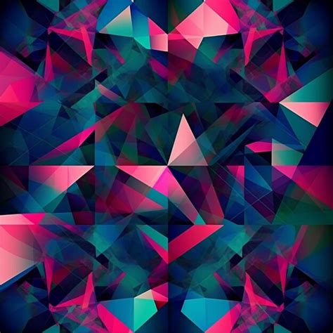 Premium Ai Image Abstract Geometric Background With Triangles And Stars Generative Ai