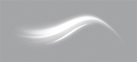 곡선과 물결 모양의 표면이 있는 투명한 조명 효과 흰색 반짝임은 조명 효과로 반짝입니다 밝은 흰색 선 추상적인 움직임의 선 라이트 트레이스 웨이브 거리에 대한 스톡 벡터