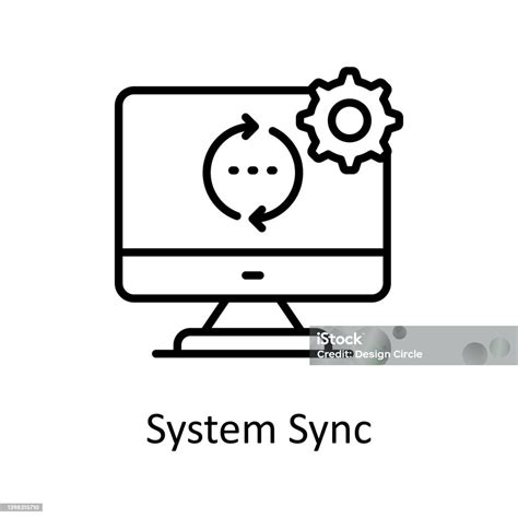 System Sync Vector Outline Icon Design Illustration Data Analytic Symbol On White Background Eps