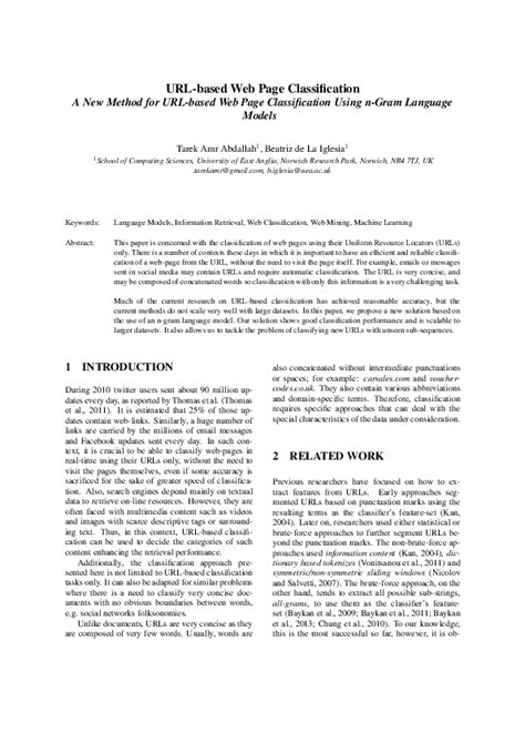 Pdf Url Based Web Classification Using N Gram Language Models