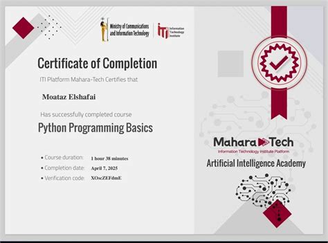 Python Certificate Learning Programmingbasics Moatazelshafai Moataz Elshafai
