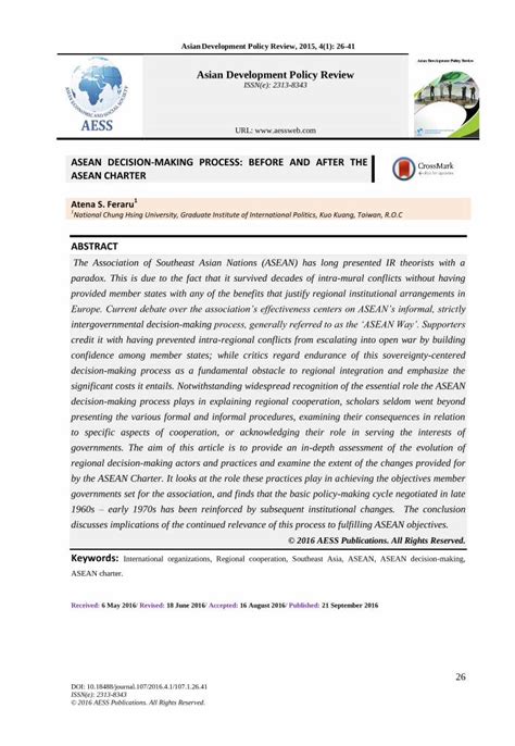 PDF ASEAN DECISION MAKING PROCESS BEFORE AND 1 26 41 Pdfdecision Making Process Plays In