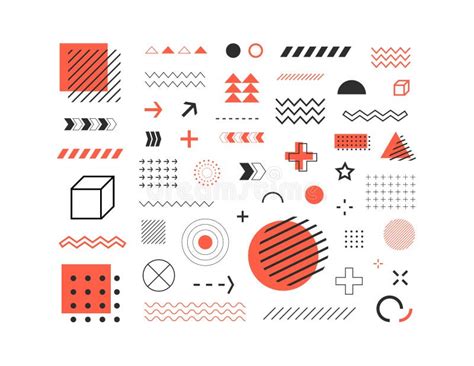 Abstract Design Symbols And Elements Set Of Geometric Shapes Stock Vector Illustration Of