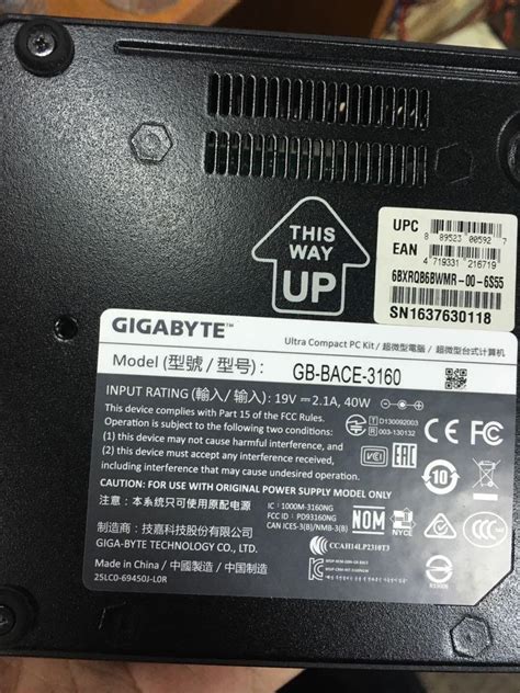 Gigabyte Brix Bace 3160 Computers And Tech Parts And Accessories Computer Parts On Carousell